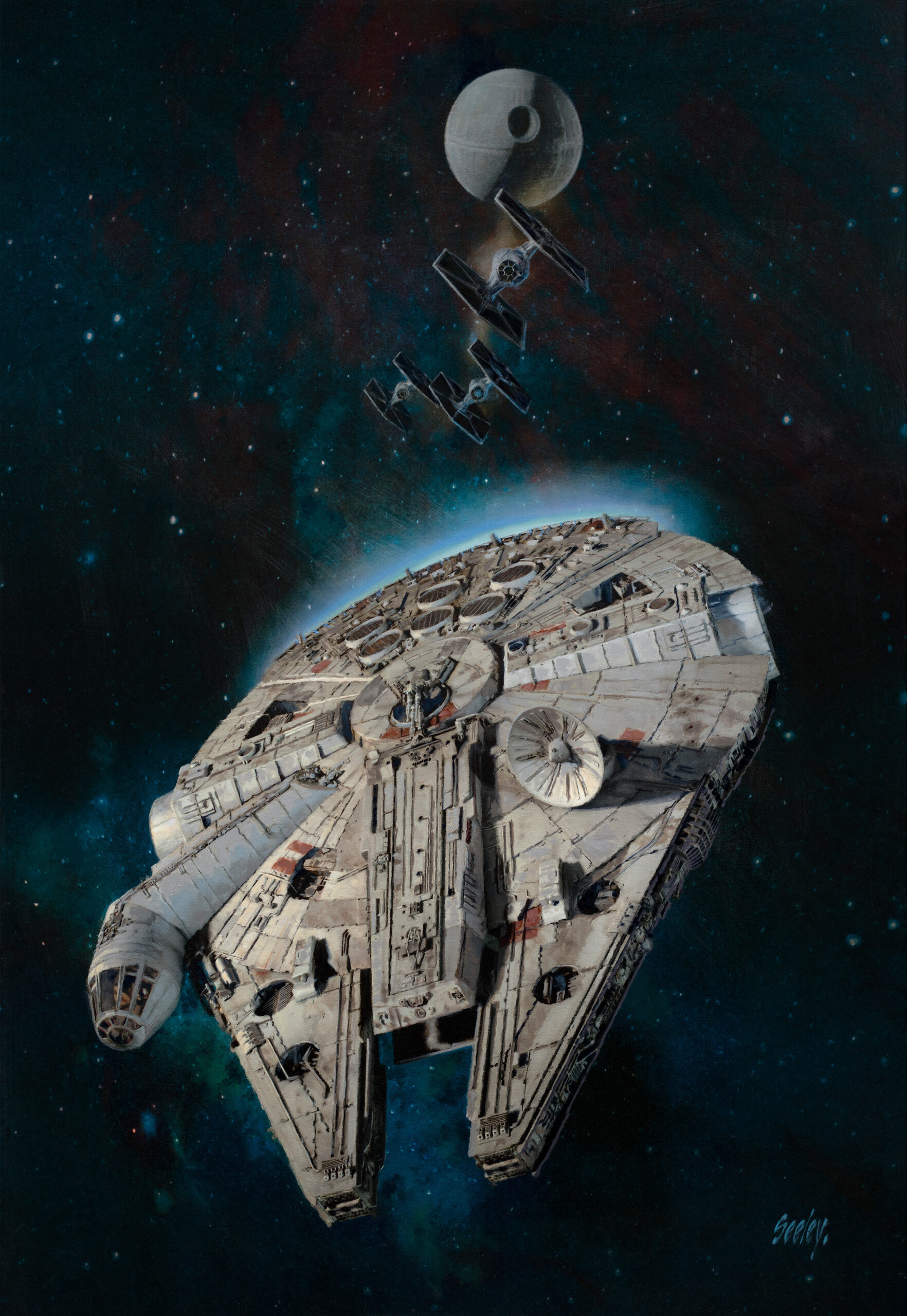 Artwork - Star Wars - Escape from the Deathstar - Dave Seeley - IX Gallery